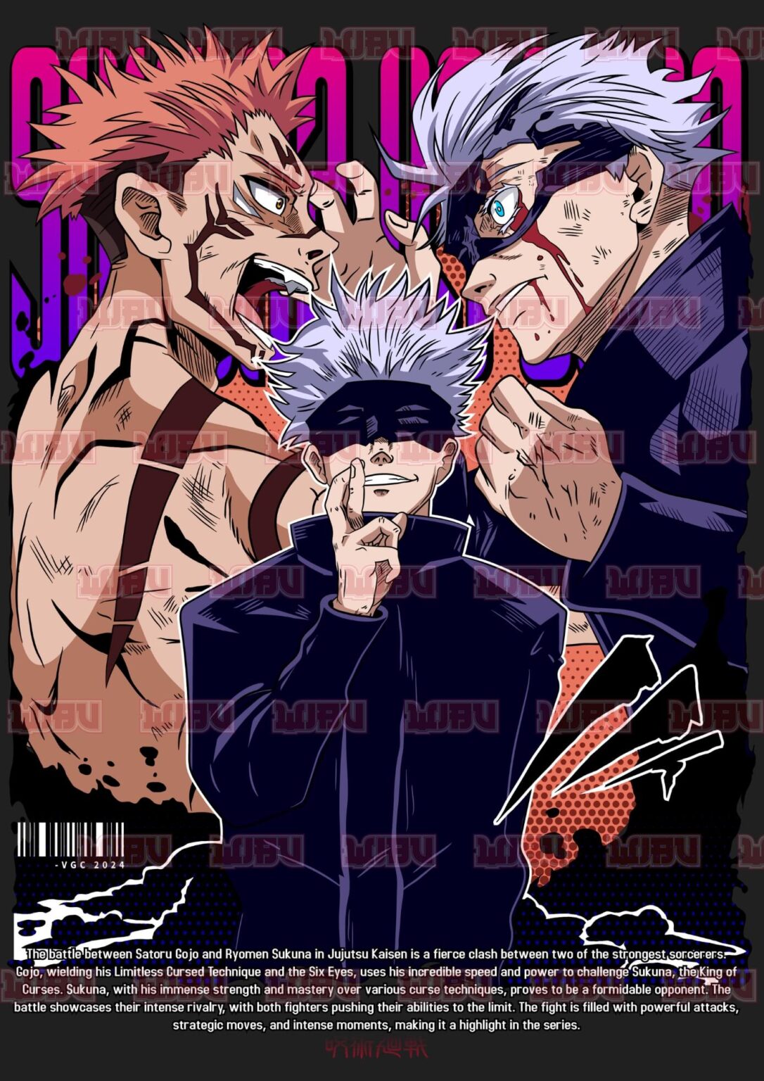 Áo thun Wibu Jujutsu Kaisen Gojo vs Sukuna